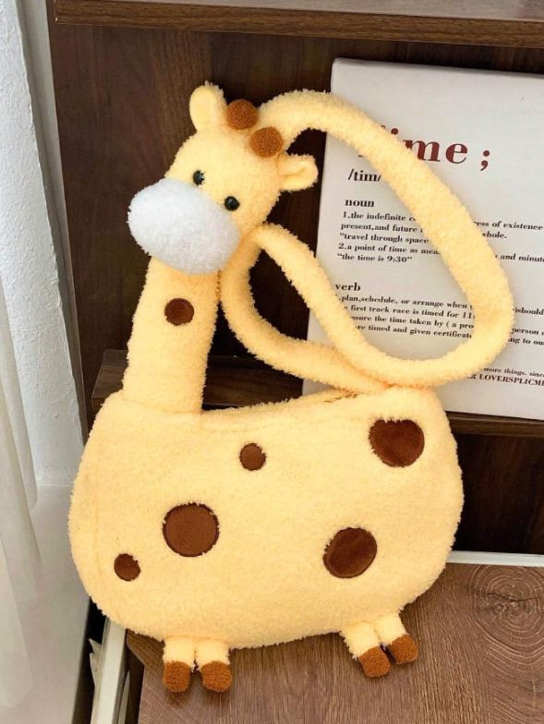 Giraffe Plush Crossbody Bag – Cartoon Animal Shoulder Purse - Etsy