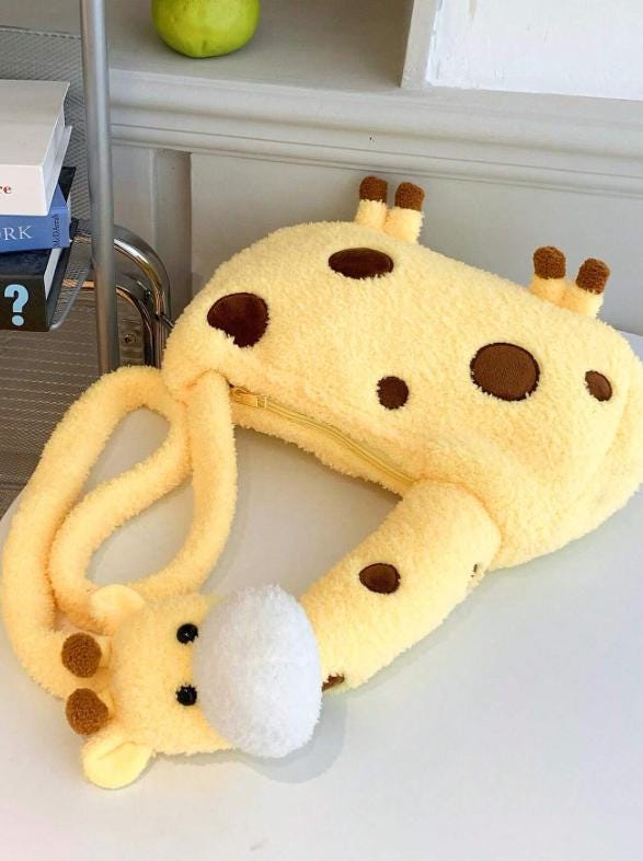 Giraffe Plush Crossbody Bag – Cartoon Animal Shoulder Purse - Etsy