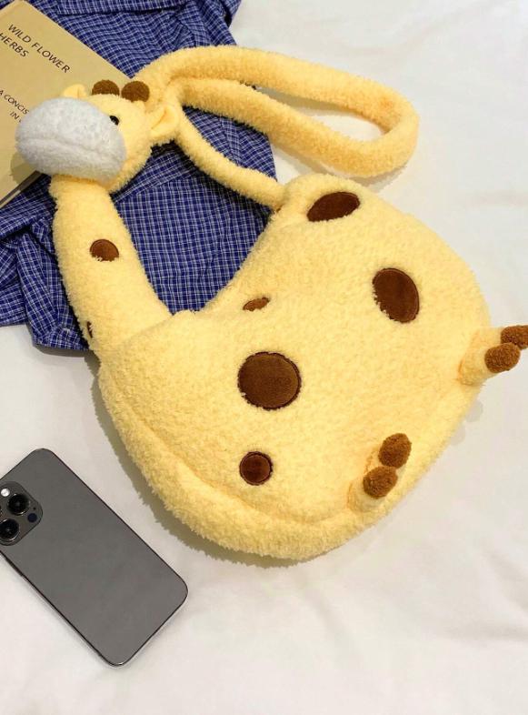 Giraffe Plush Crossbody Bag – Cartoon Animal Shoulder Purse - Etsy