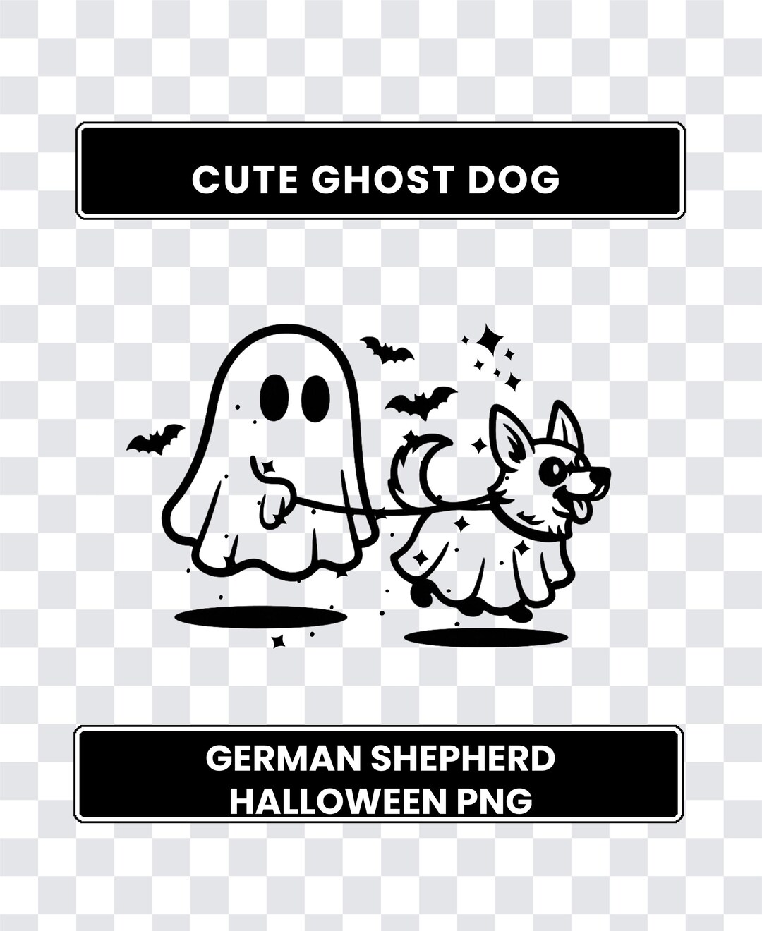 Spooky German Shepherd PNG I Halloween Dog Mom Shirt Designi Cute Ghost ...