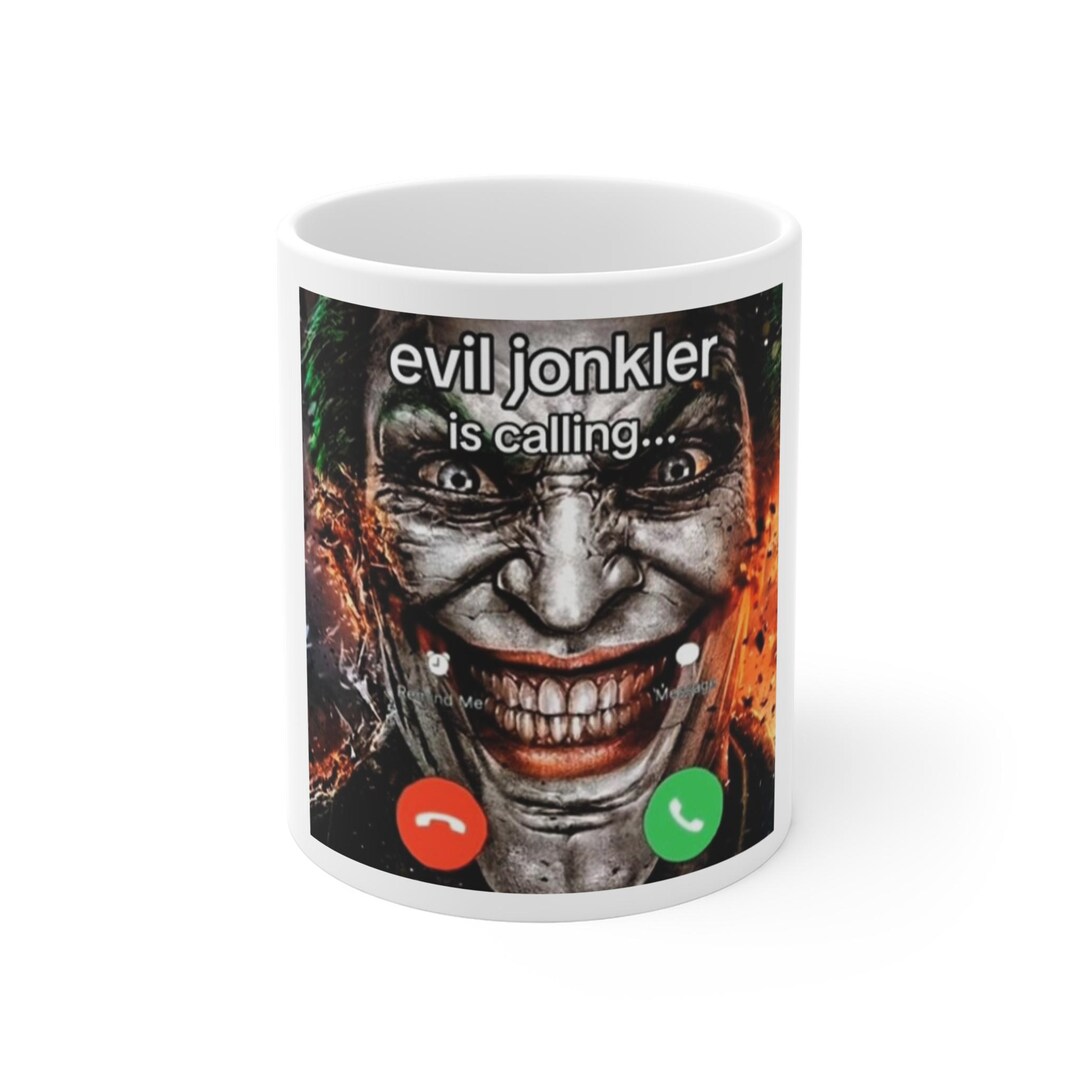 Joker Themed Mug, Evil Jonkler Calling Coffee Cup, Halloween Gift ...