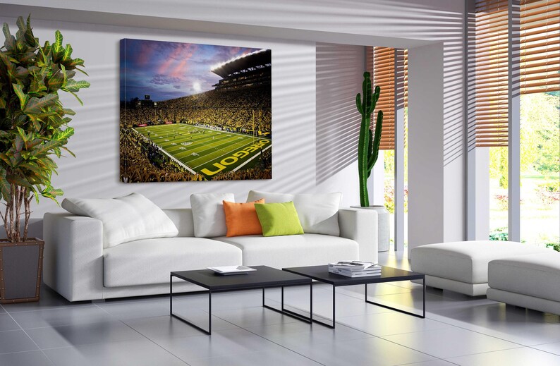 Autzen Stadium in Oregon Canvas Wall Art Design / Glass Wall Art Design ...