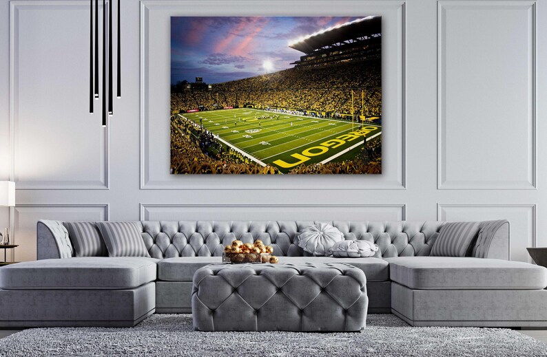 Autzen Stadium in Oregon Canvas Wall Art Design / Glass Wall Art Design ...