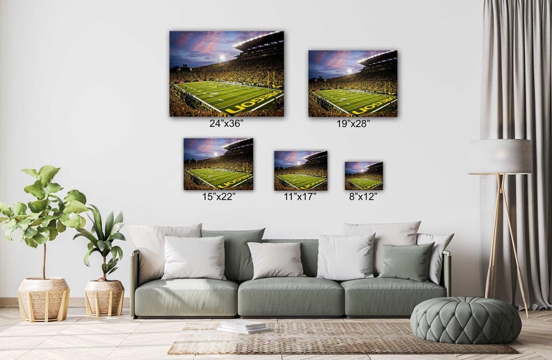 Autzen Stadium in Oregon Canvas Wall Art Design / Glass Wall Art Design ...