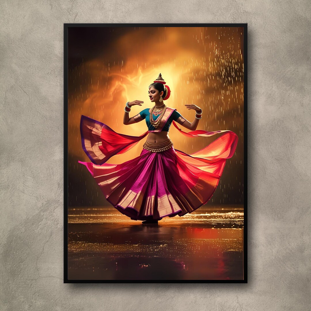 Traditional Dance, Indian Dancer Art, Bharatanatyam, South Asian Wall ...