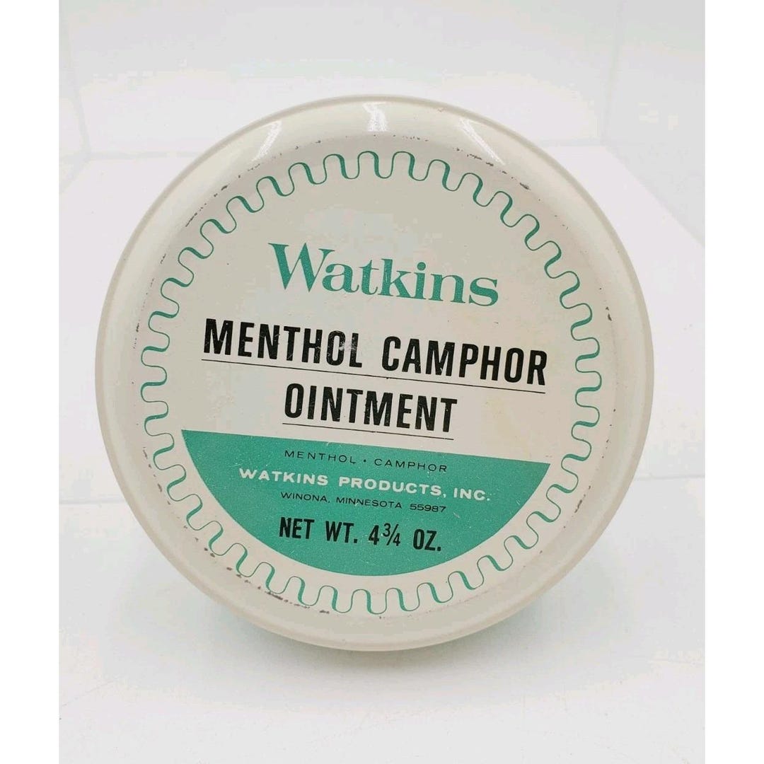 NOS Vintage WATKINS Menthol Camphor Ointment 4 3/4 Oz W/ointment - Etsy