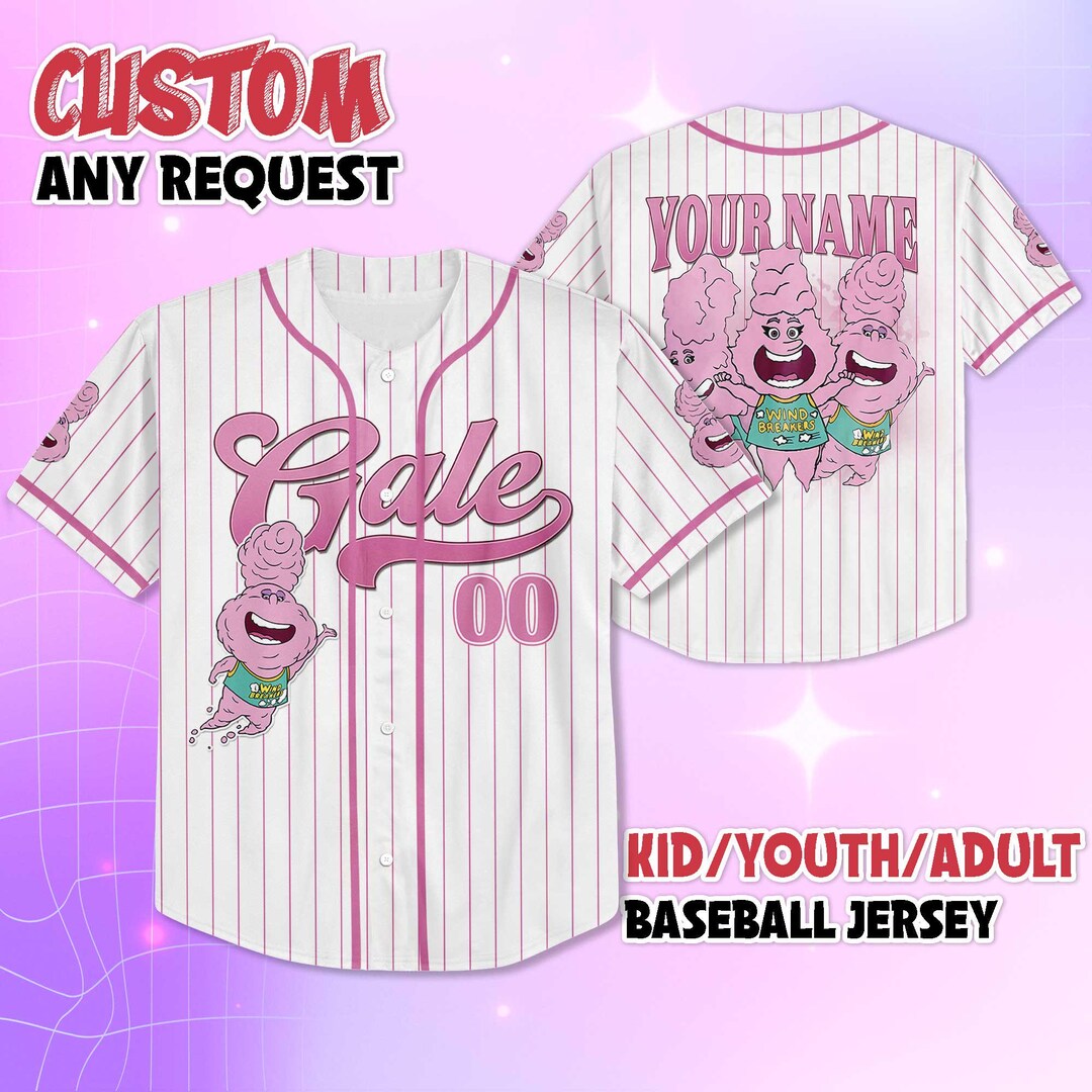 Custom Gale Elemental Baseball Jersey, Disney Elemental Gale Baseball ...