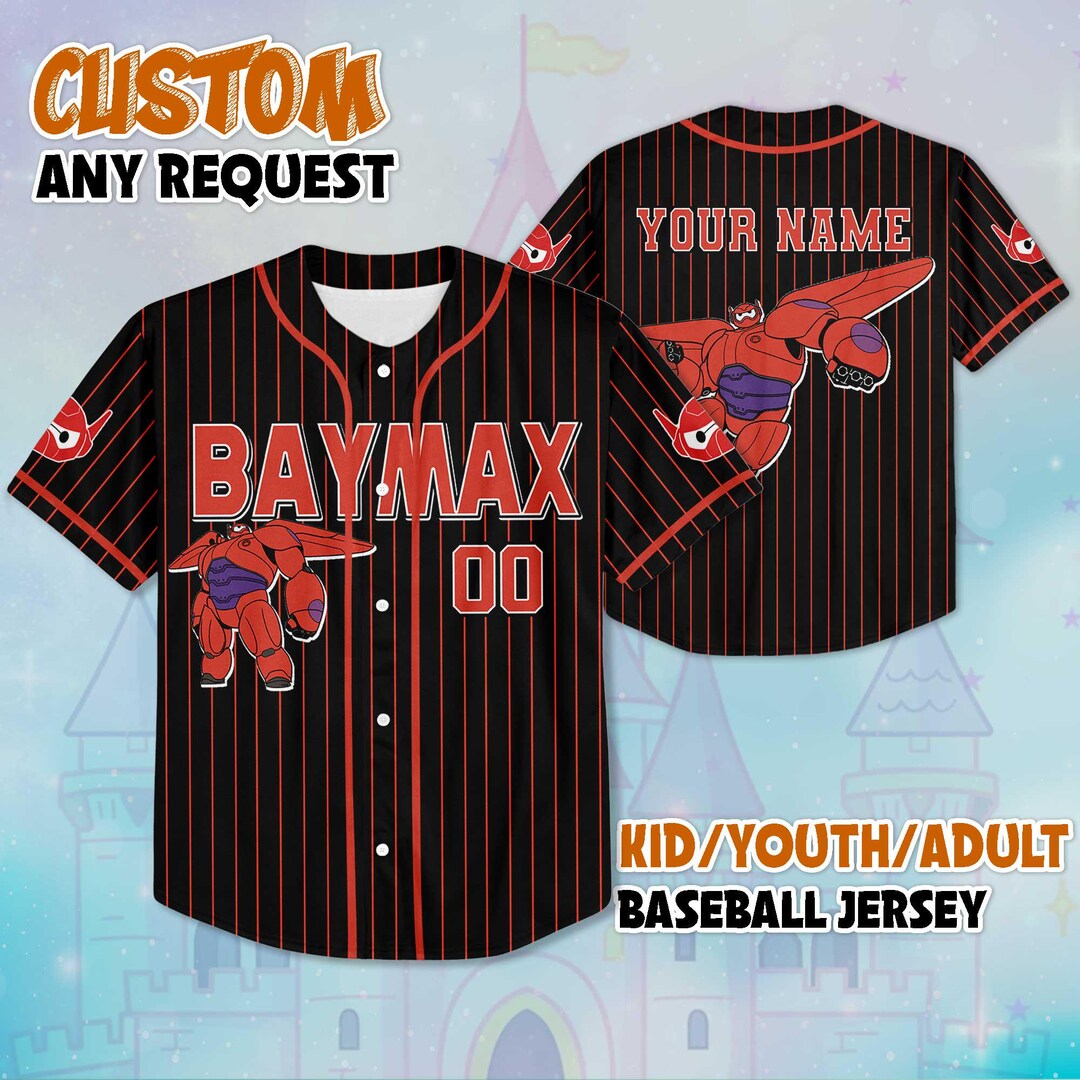 Personalized Baymax Baseball Jersey, Custom Big Hero 6 Shirt, Disney Robot Outfit, Matching ...