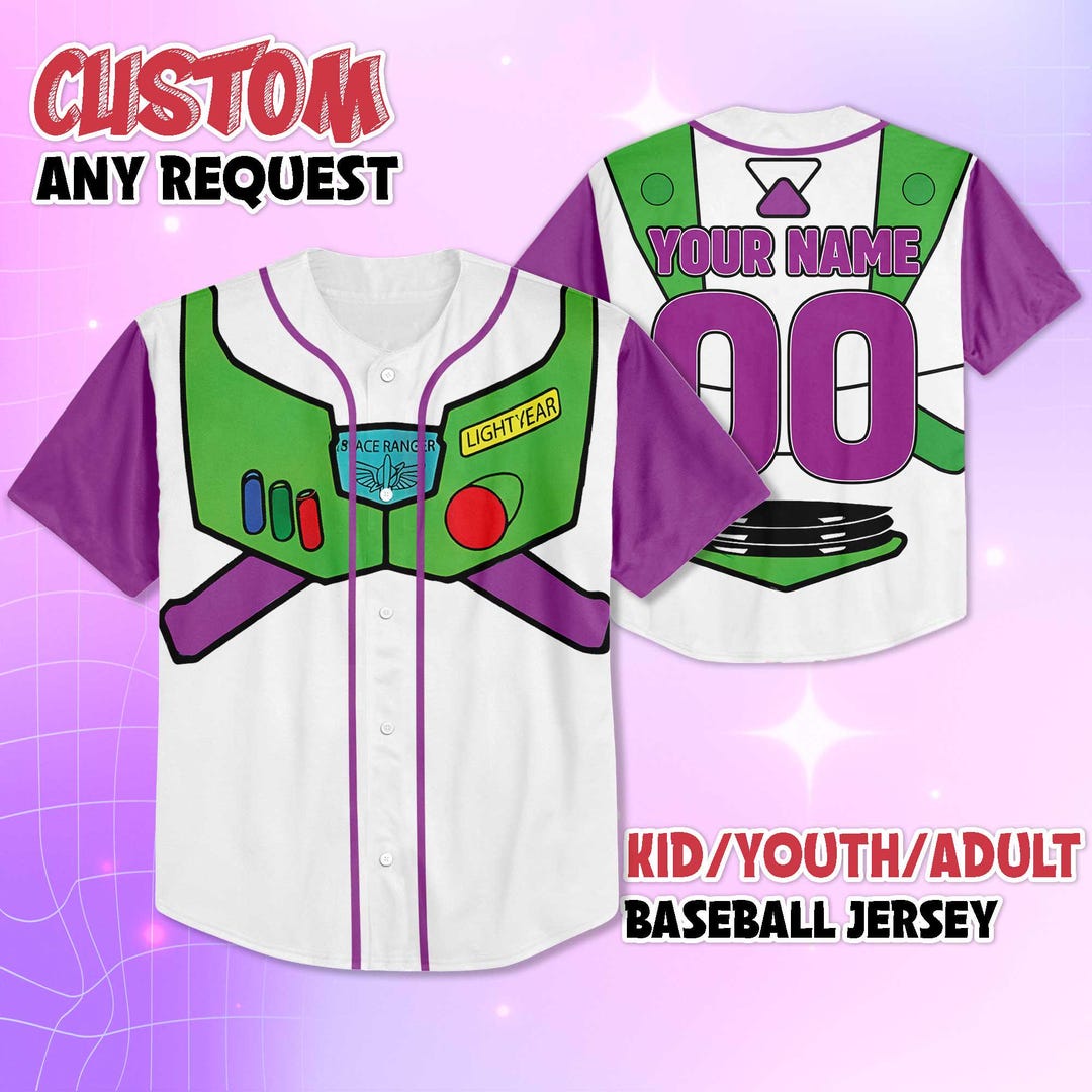 Custom Toy Story Buzz Lightyear Baseball Jersey, Disney Toy Story Buzz ...