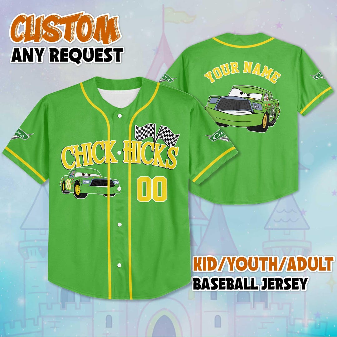 Custom Chick Hicks Baseball Jersey, Disney Cars Baseball Shirt ...