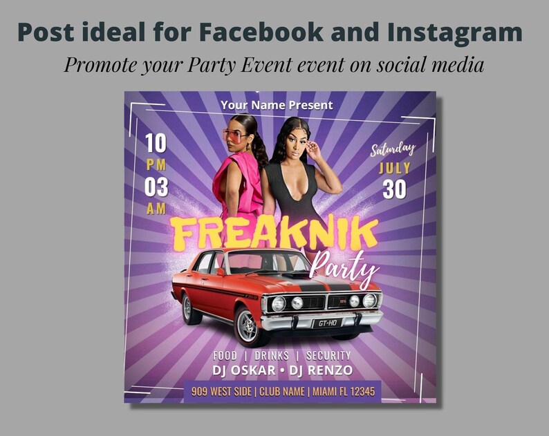 Freaknik Invitation, Freaknik Party Flyer, Day Party Flyer, Editable ...