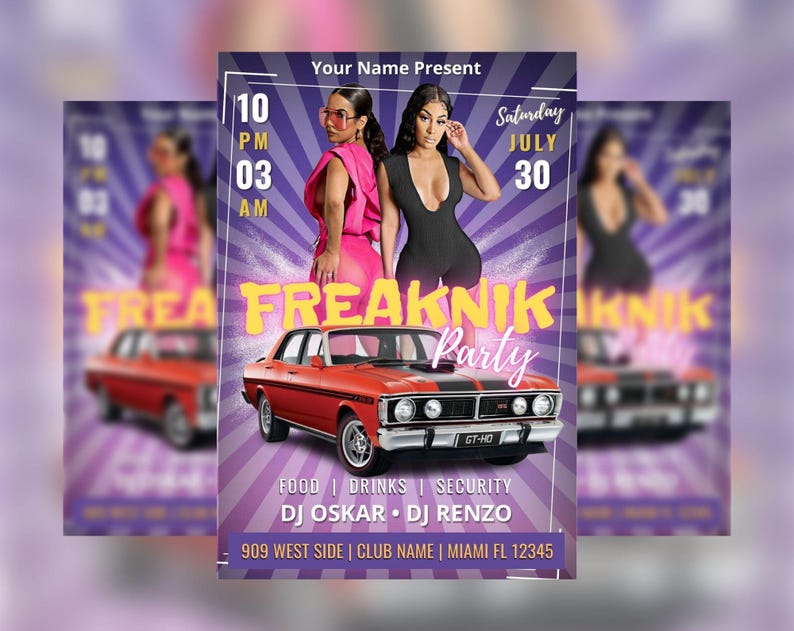 Freaknik Invitation, Freaknik Party Flyer, Day Party Flyer, Editable ...
