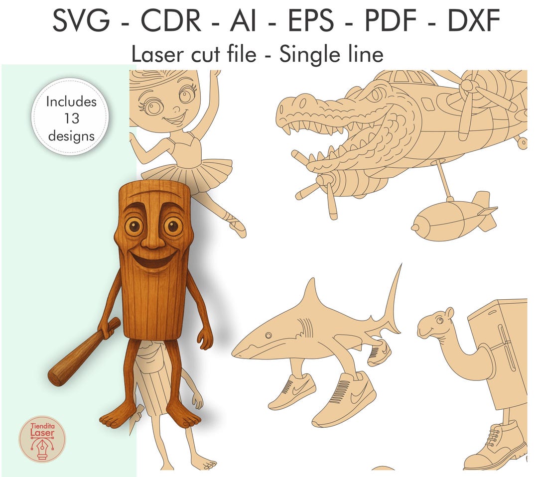 Italian Brainrot Laser Cut Vector Pack: Surreal Characters (digital ...