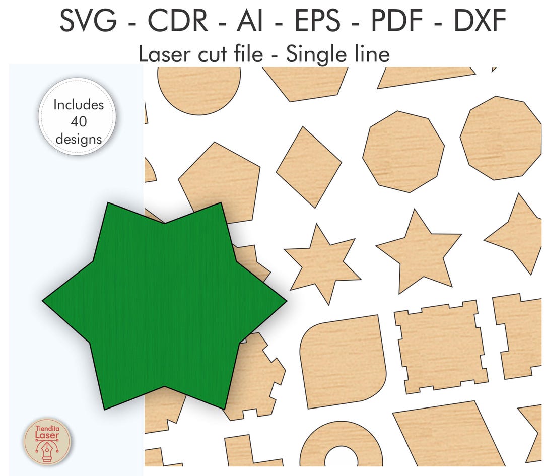 Geometric Shapes Laser Cut Files | SVG DXF Vector Set (digital Download ...