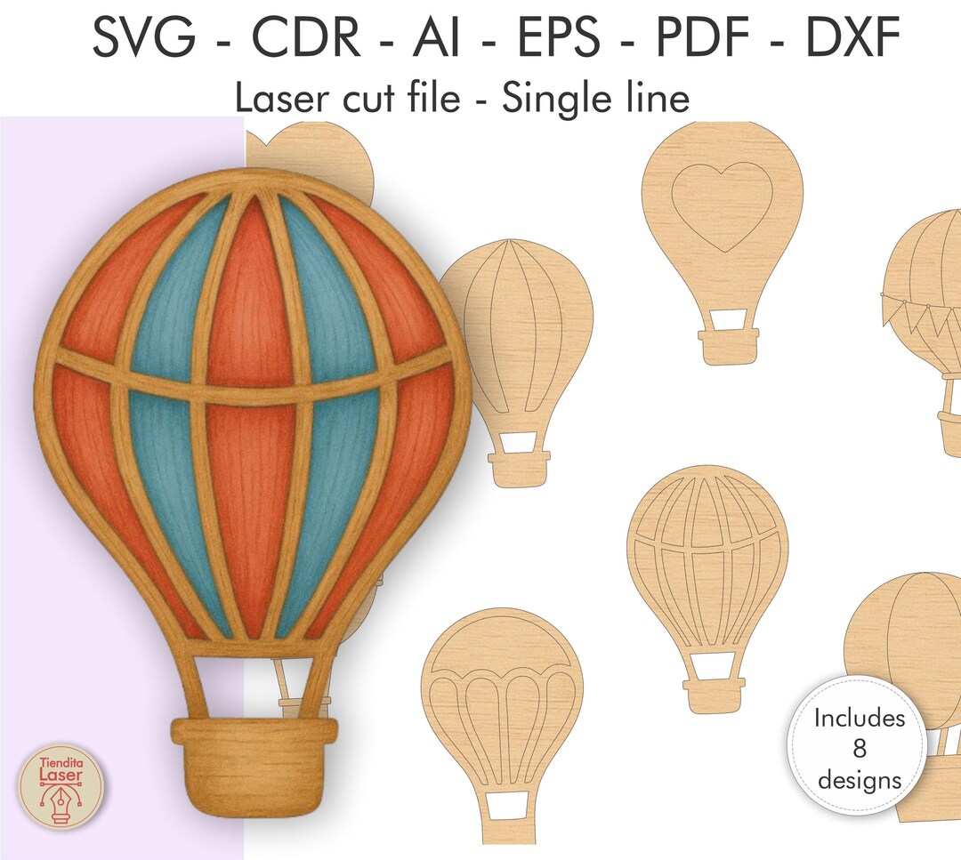 Hot Air Balloon Laser Cut Files | Nursery Decor (digital Download ...
