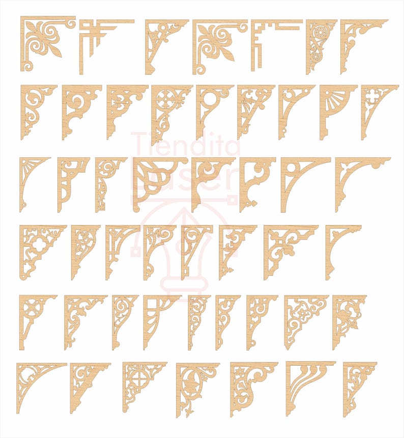 Decorative Corner Brackets Bundle | Laser Cut DXF SVG Files ...
