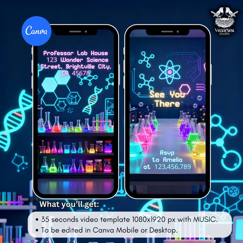 Science Experiment Laboratory Birthday Video Invitation for Little ...