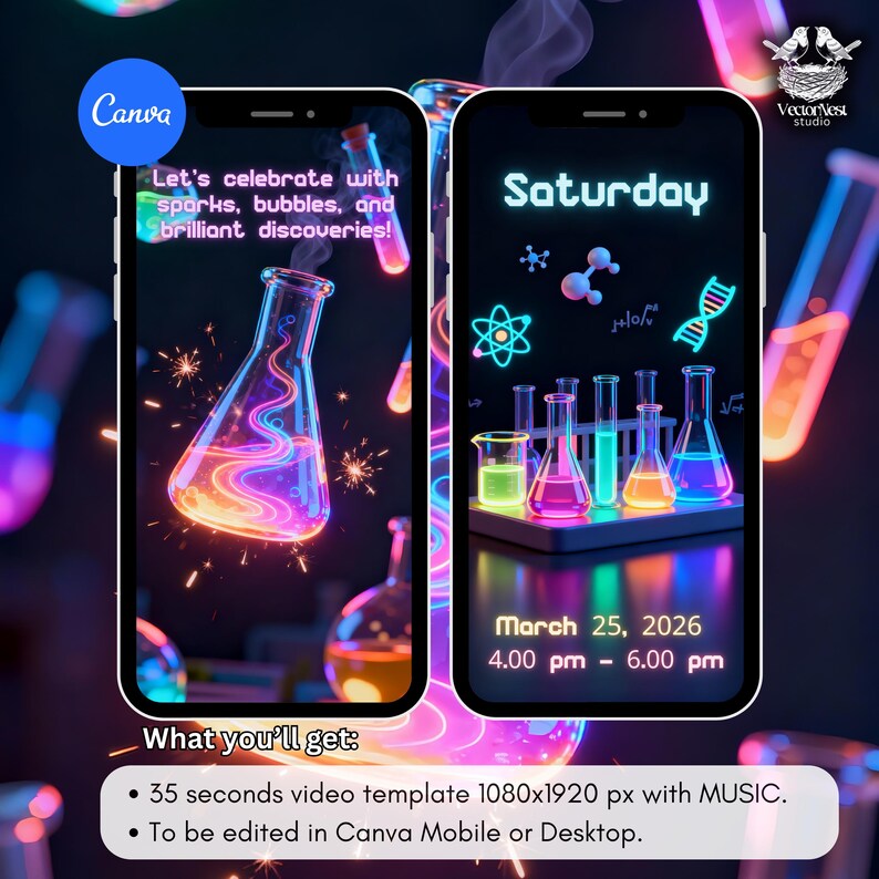 Science Experiment Laboratory Birthday Video Invitation for Little ...