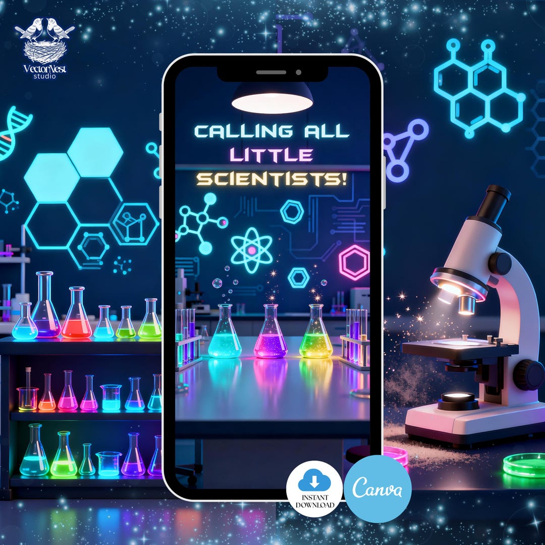 Science Experiment Laboratory Birthday Video Invitation for Little ...