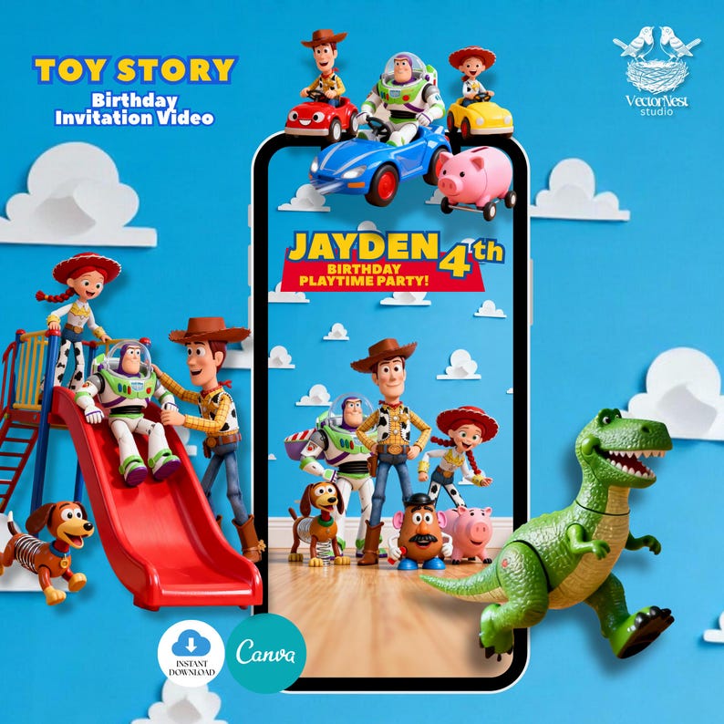 Editable Toy Story Playtime Birthday Invitation : Buzz Lightyear ...