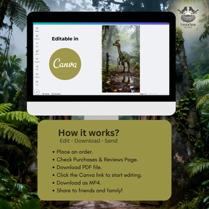 Editable Jurassic Dinosaurs Classic Animated Video Digital Canva ...