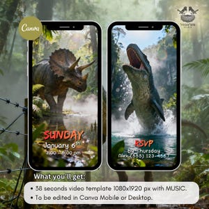 Editable Jurassic Dinosaurs Classic Animated Video Digital Canva ...