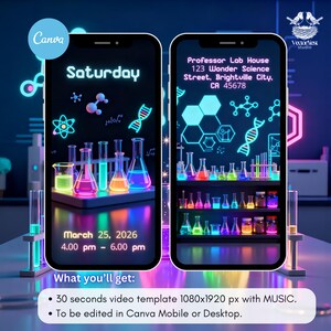 Science Experiment Laboratory Birthday Video Invitation for Little ...