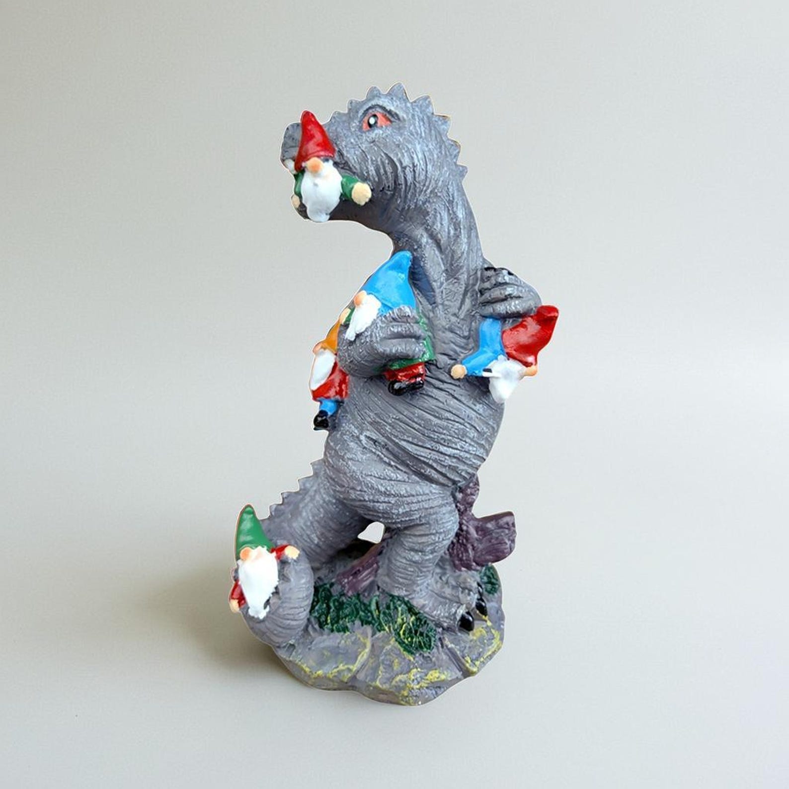 T-rex Eating Gnomes Statue - Funny Garden Decor T-rex Lawn Art - Etsy