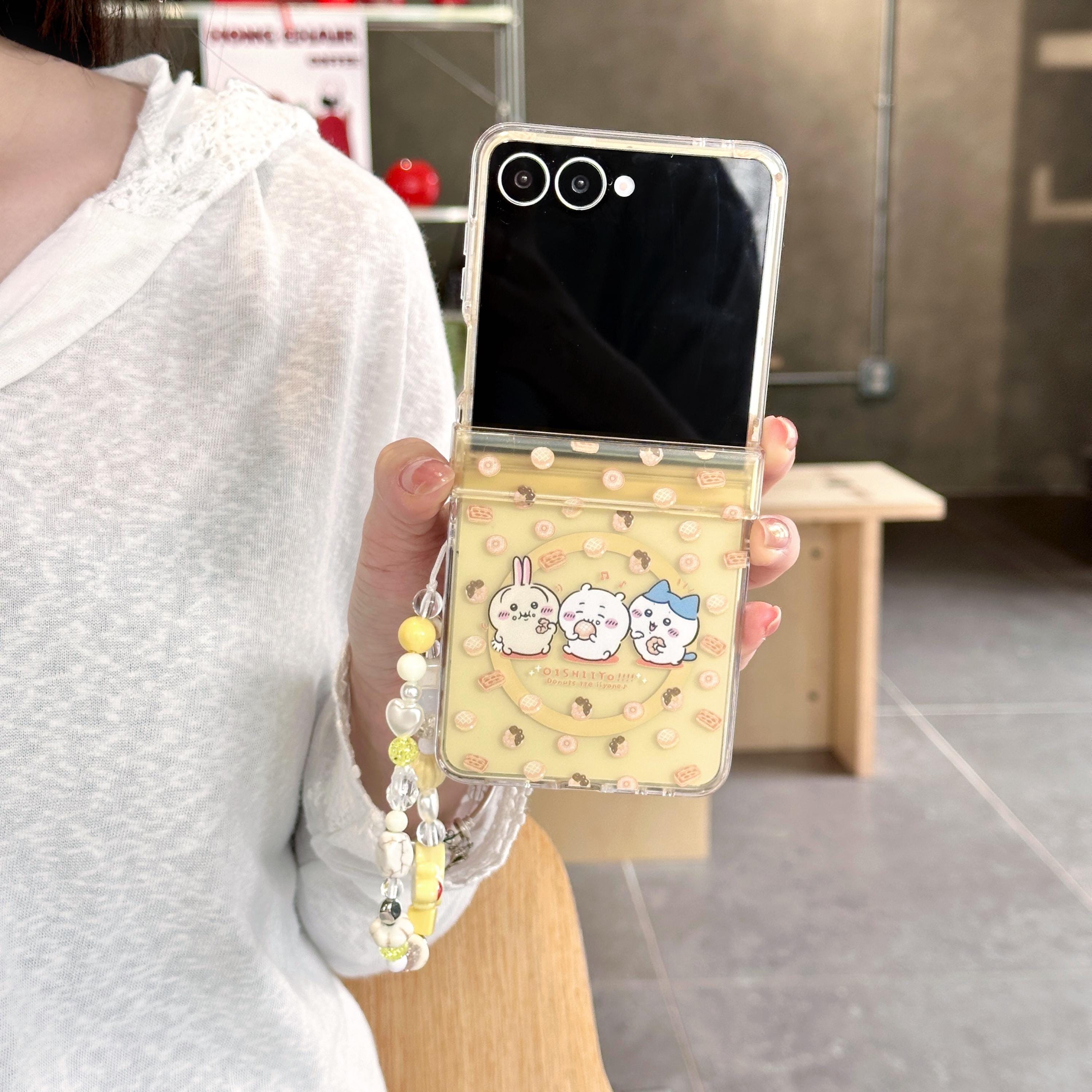 Cute Chiikawa Phone Case With Wrist Strap & Kickstand for Samsung ...