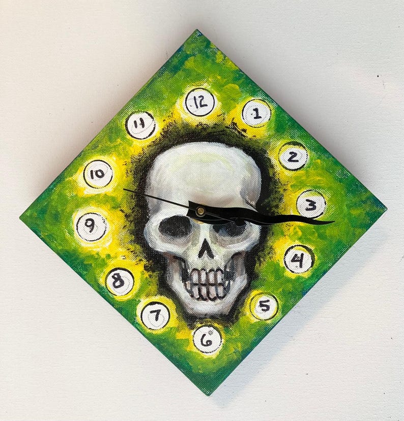 Clock Skull - Etsy