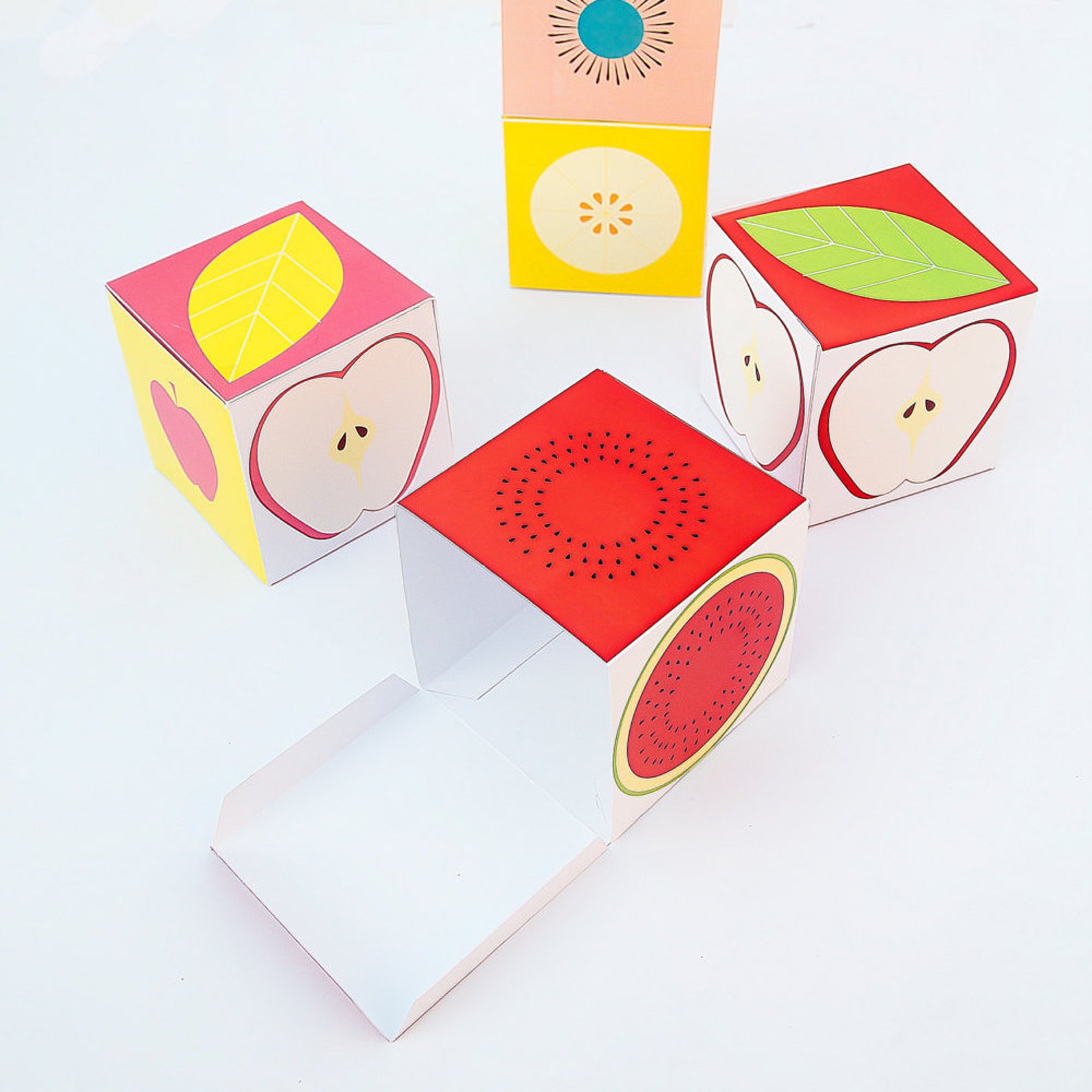 Printable Fruit Slice Favor and Cupcake Boxes - Etsy