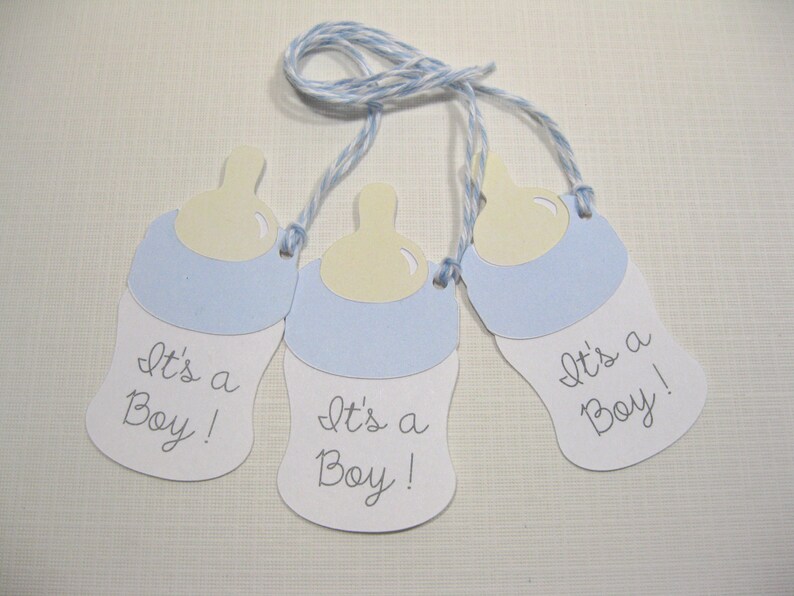 10 Baby Shower Tags for Favors It's a Boy Tags Baby Bottle Tags Gift ...