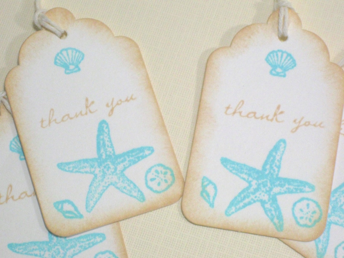 10 Beach Seashore Destination Wedding Favor Tags or Bridal | Etsy