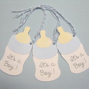 10 Baby Shower Tags for Favors It's a Boy Tags Baby Bottle Tags Gift ...