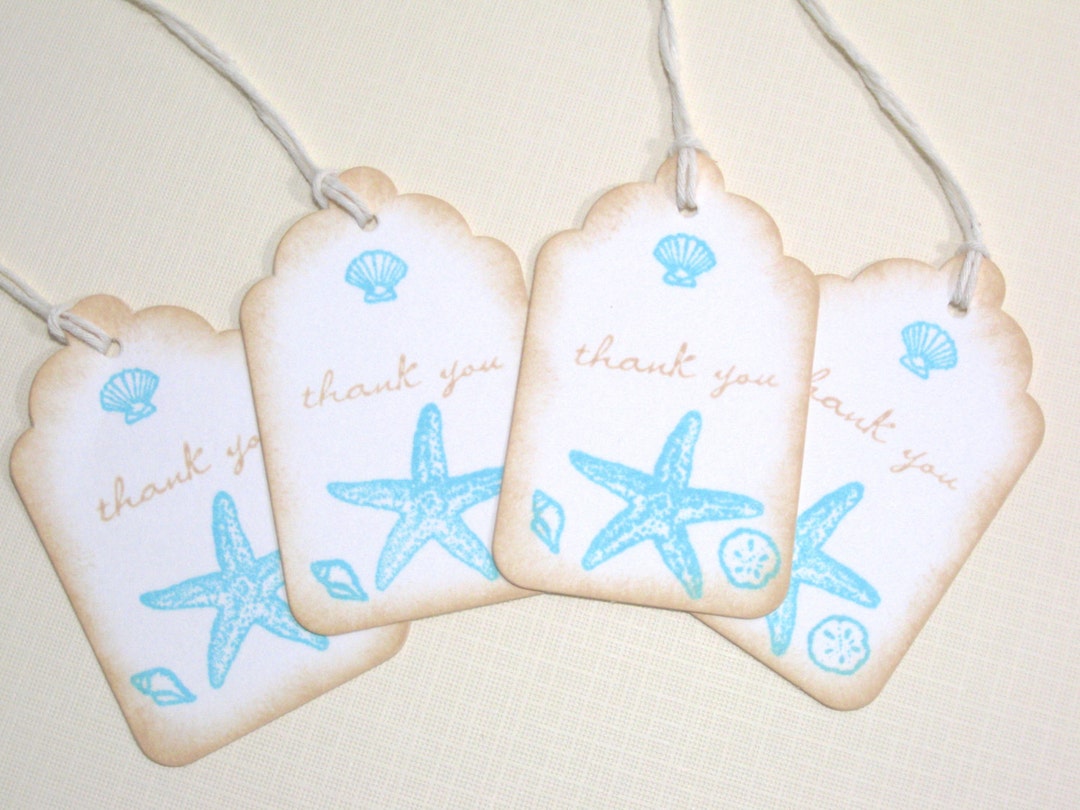 10 Beach Seashore Destination Wedding Favor Tags or Bridal Shower Tags ...
