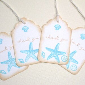 10 Beach Seashore Destination Wedding Favor Tags or Bridal Shower Tags ...