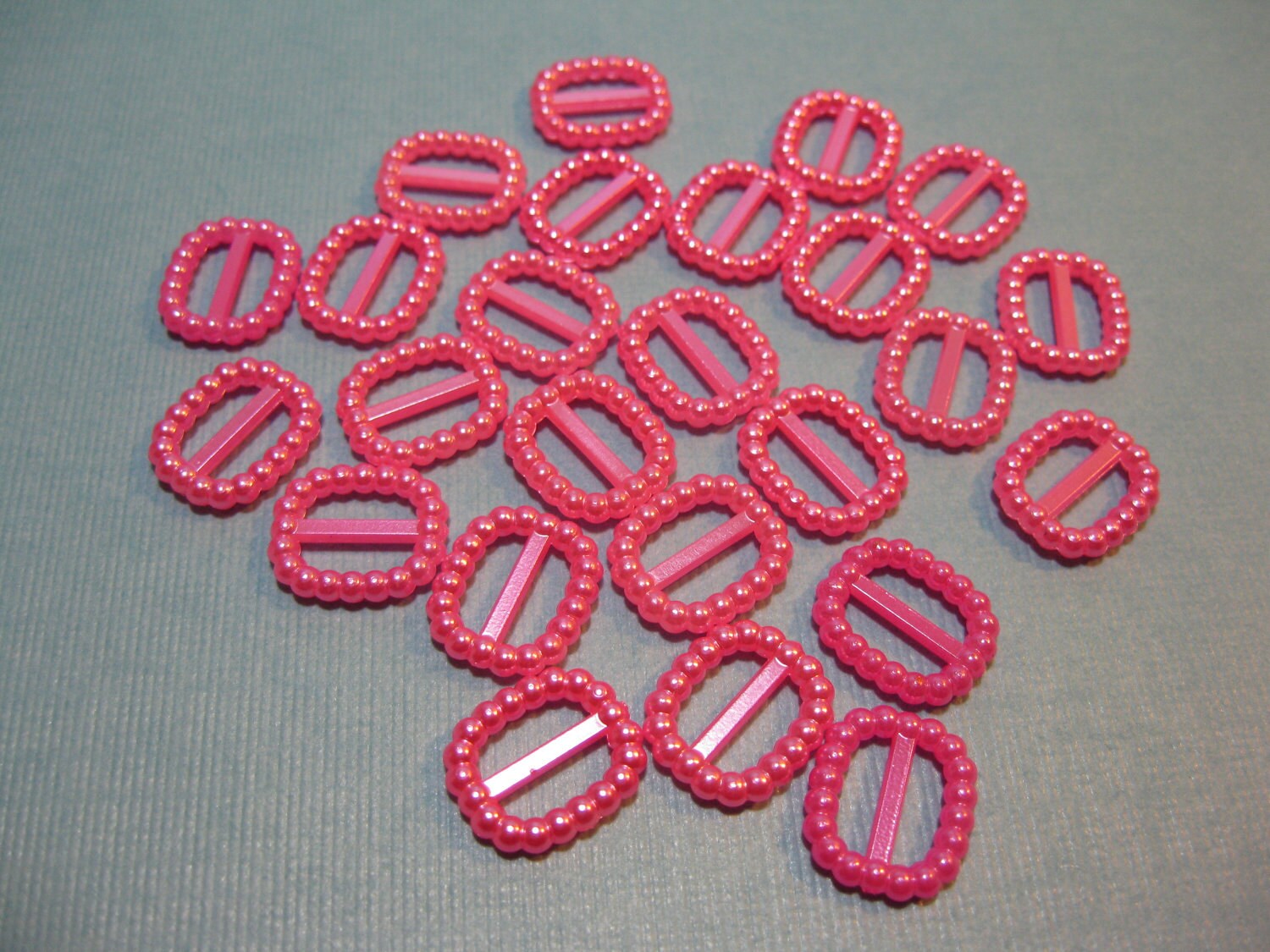 25 Rectangle Pearl Ribbon Slides Sliders Buckles Embellishments Favors ...
