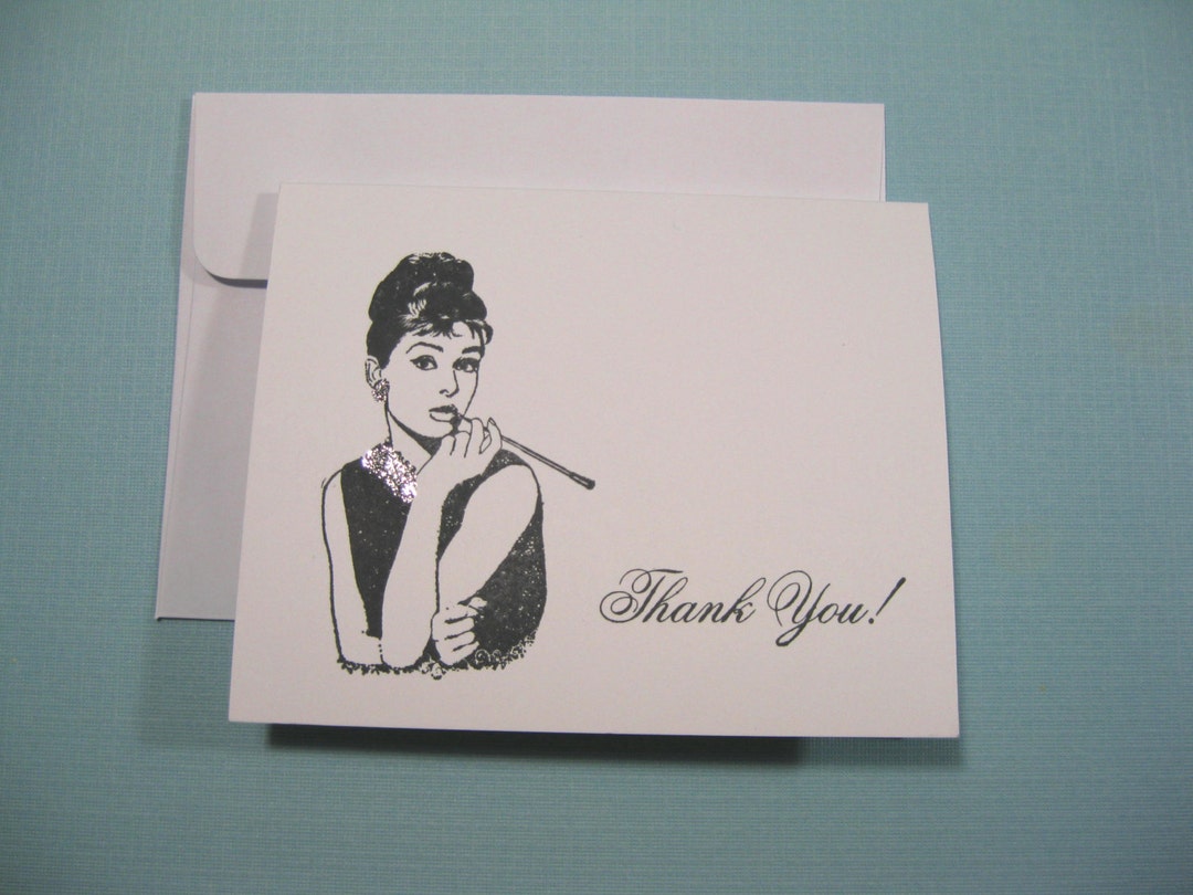 10 Thank You Cards - Thank You Notes - Audrey Hepburn - Breakfast at ...