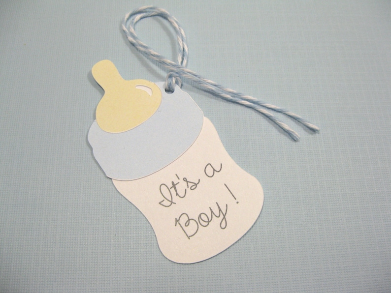 10 Baby Shower Tags for Favors It's a Boy Tags Baby Bottle Tags Gift ...