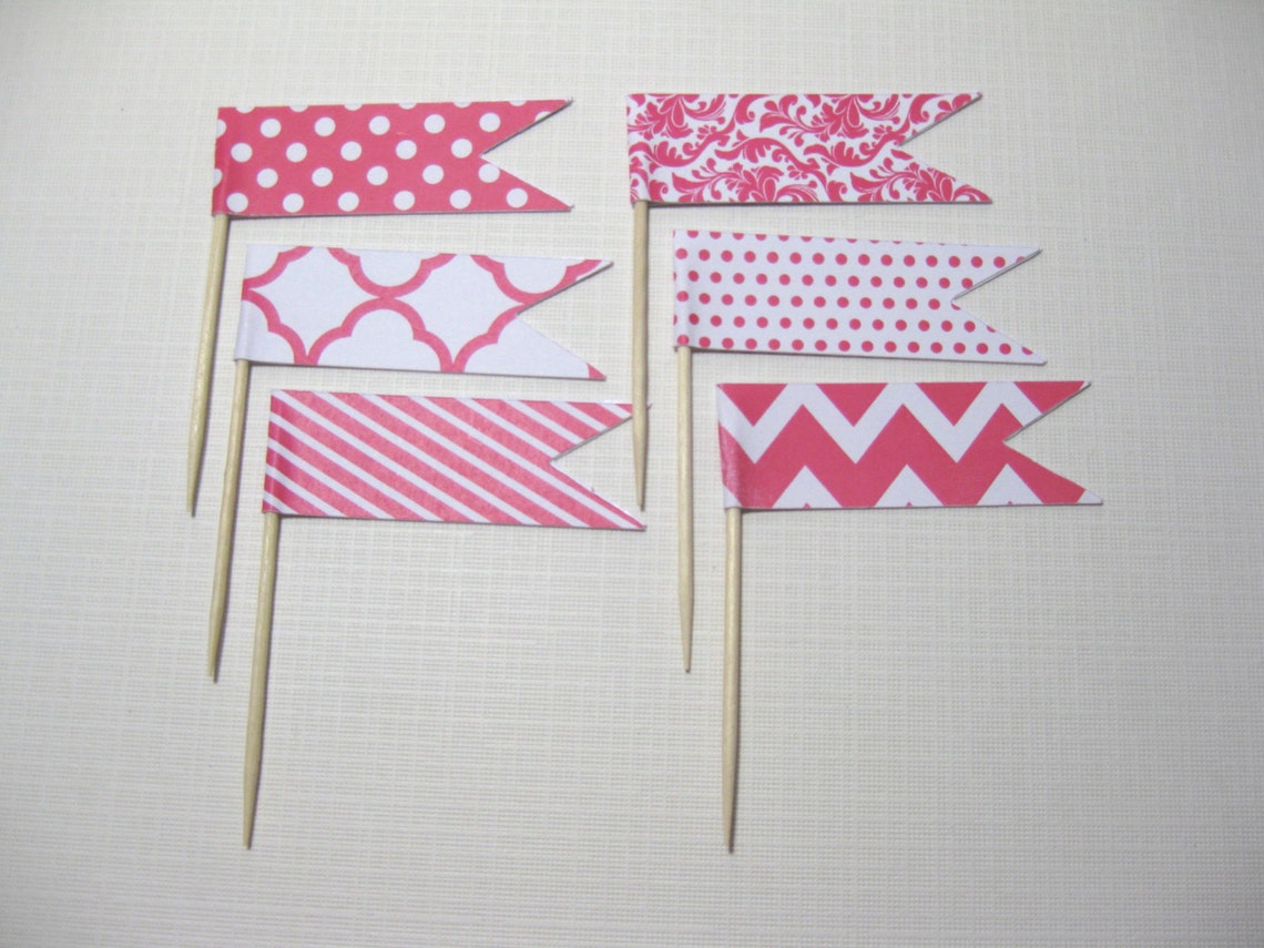 24 Flag Cupcake Toppers Food Picks Flag Picks Cupcake | Etsy