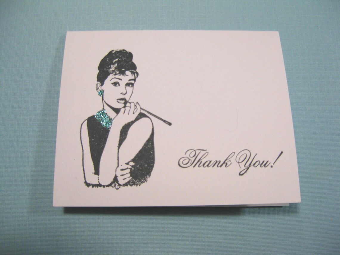 10 Thank You Cards Audrey Hepburn Breakfast at Tiff Bridal | Etsy