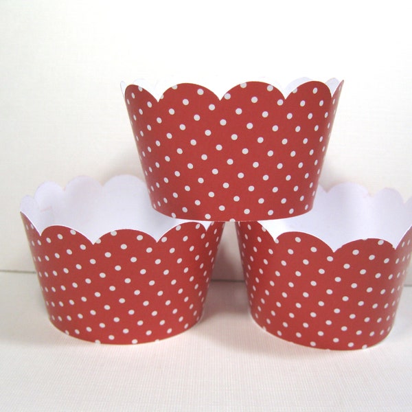 Red and White Cupcake Wrappers - Etsy