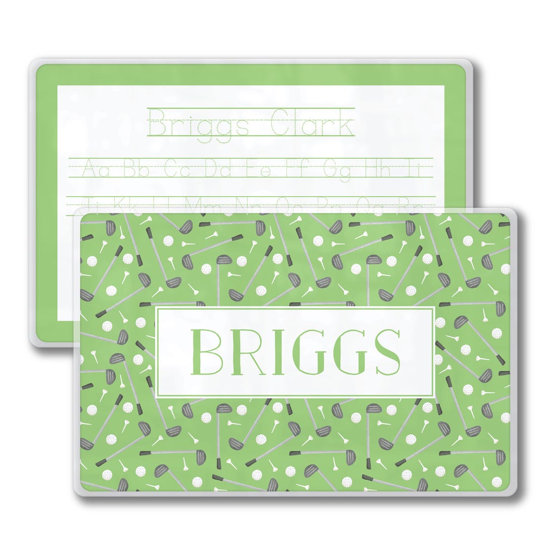 Personalized Golf Laminated Kids Placemat: Learn to Write, Numbers - Etsy