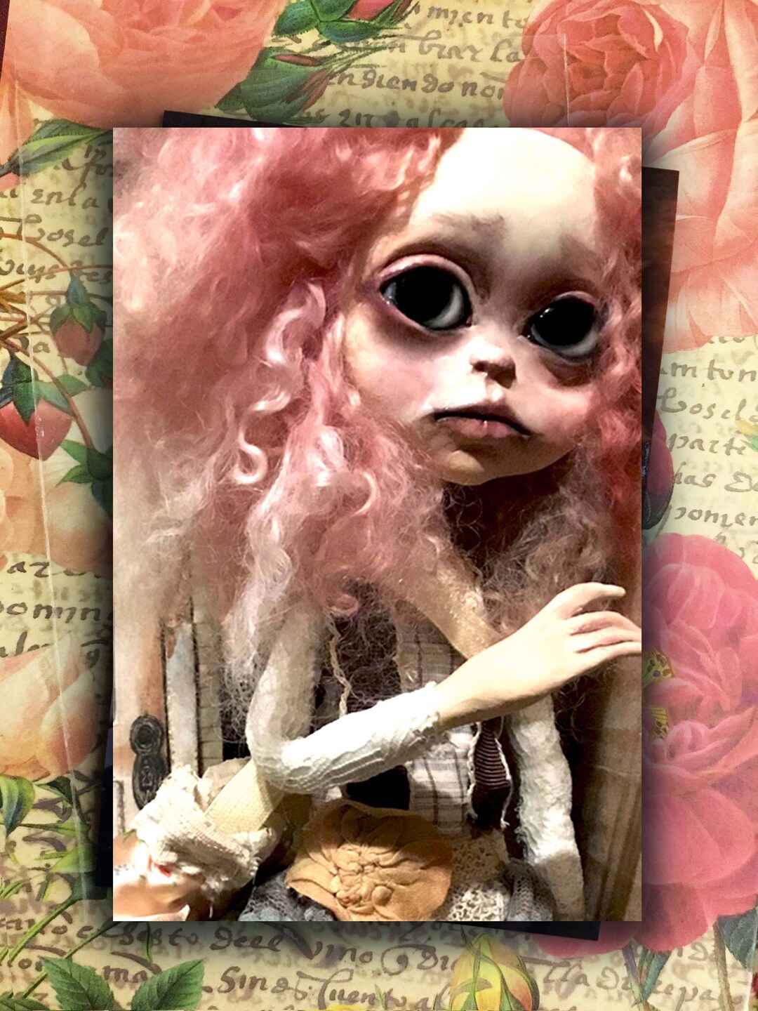 Goth Sad Girl Illustration Print, Gothic Gift Wall Art, Gloomy ...