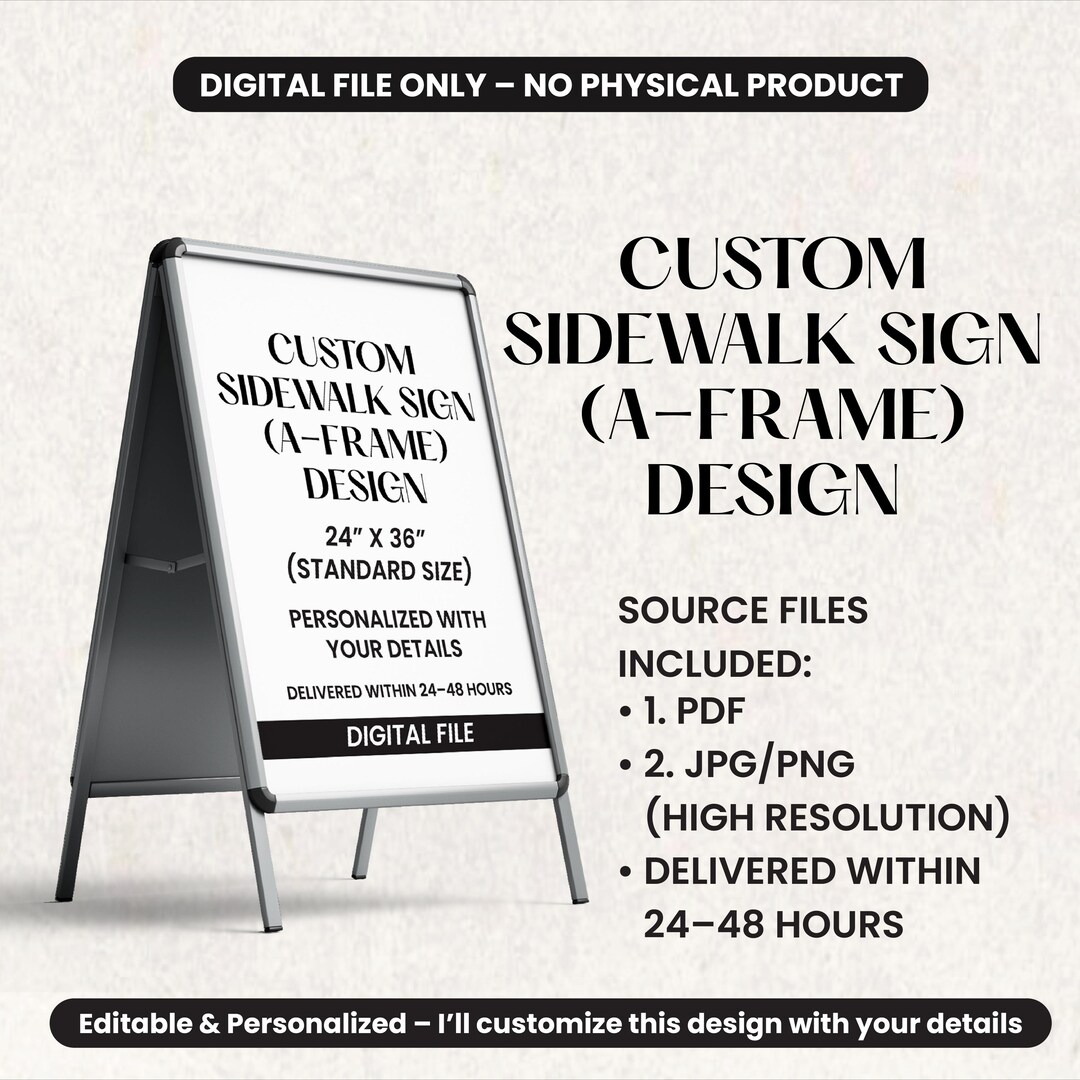 Custom Sidewalk A-frame Sign | Personalized Foldable Sign | Business ...