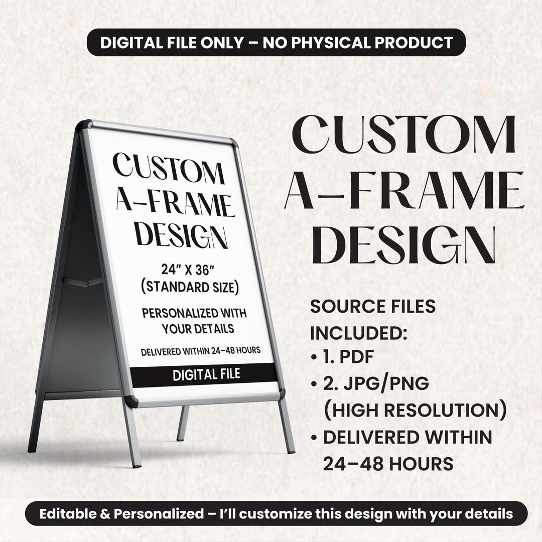 Custom A-frame Sign | Personalized Printable Sidewalk Board Design ...