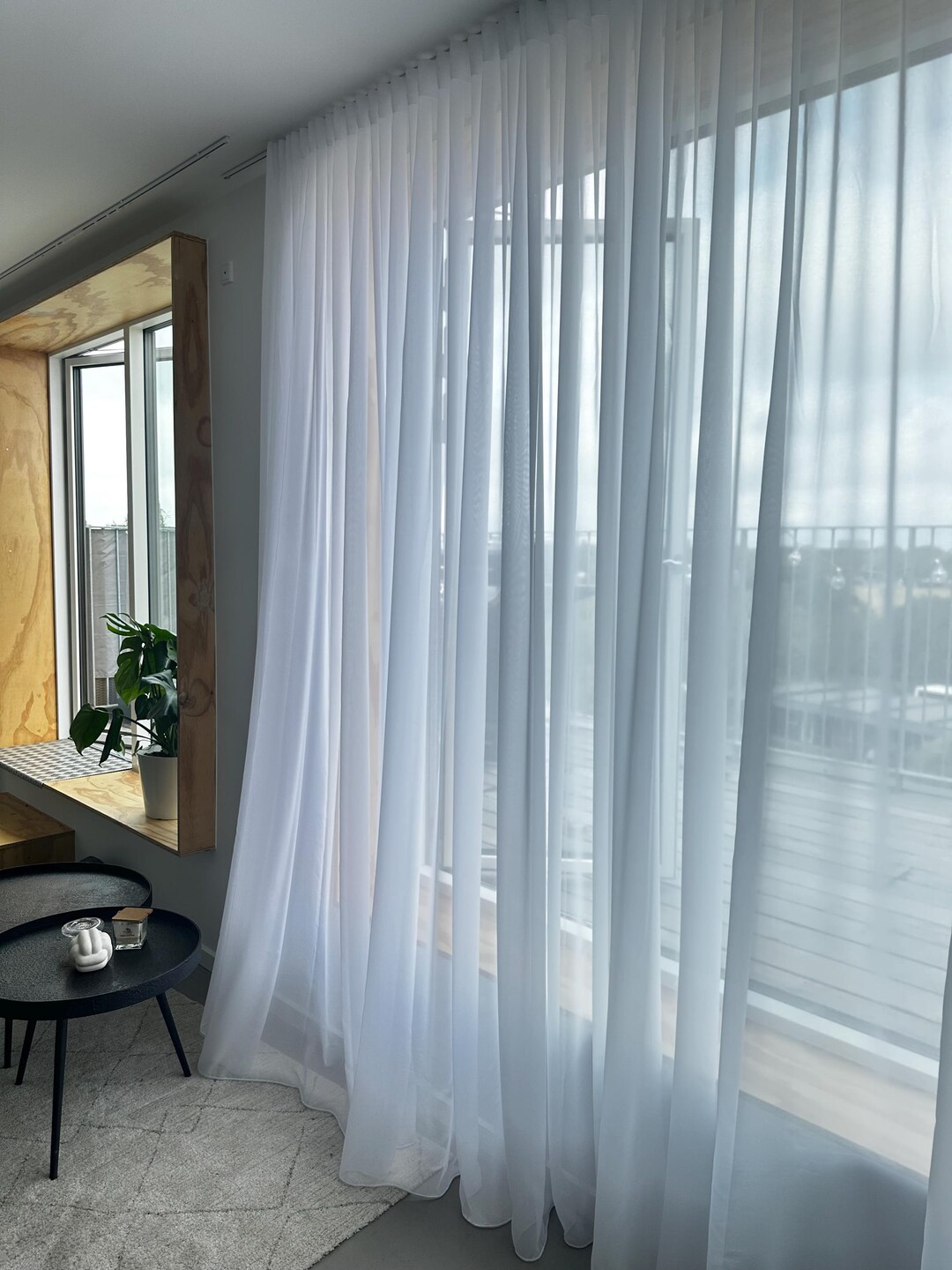 55"/140 Cm Wide Light & Airy – Scandinavian Style Wave Fold Custom ...