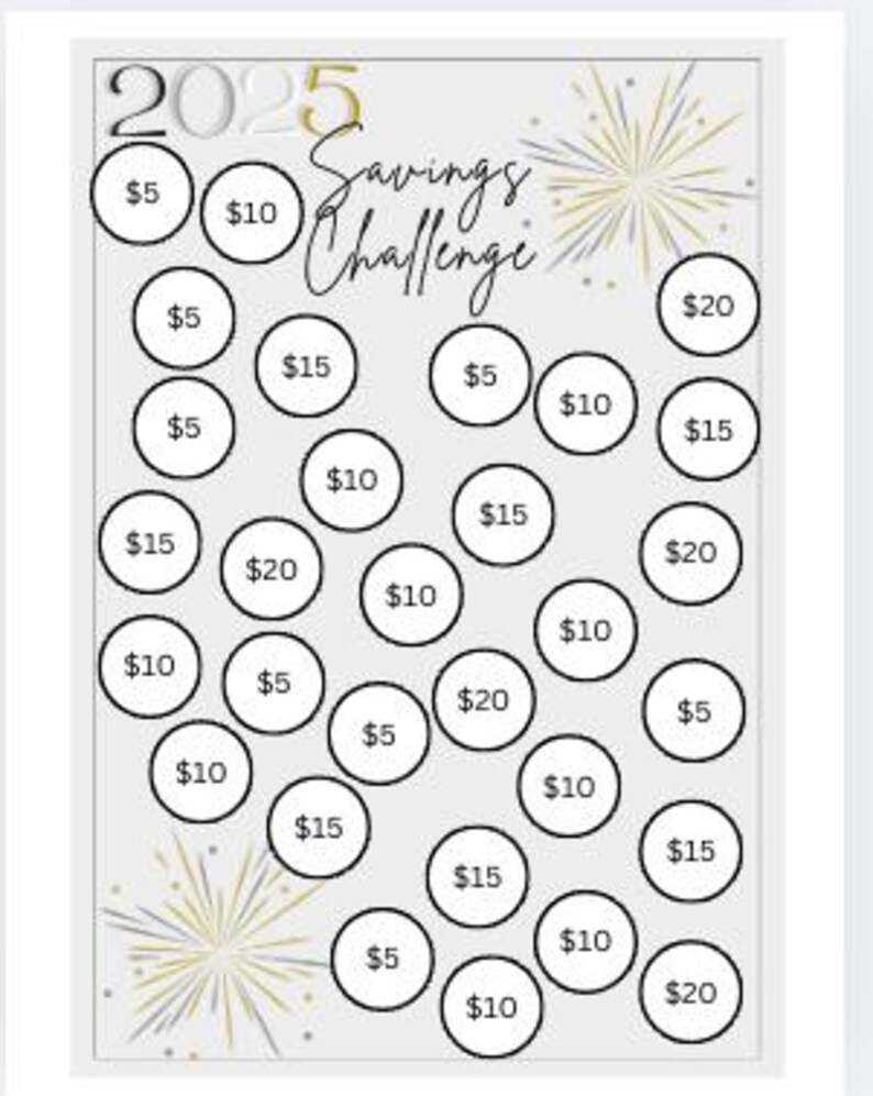 2025 New Year Savings Challenge - Etsy