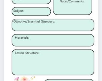 Digital Daily Lesson Plan - Etsy