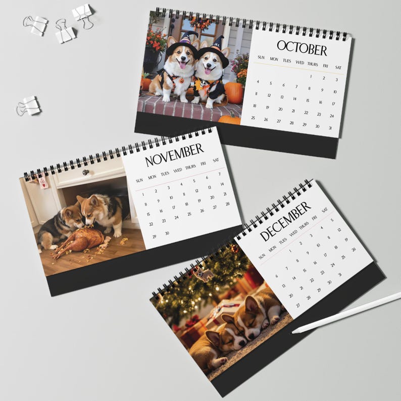 Corgi Puppies 2026 Desktop Calendar Corgi Lover Gift Dog Mom Stocking ...